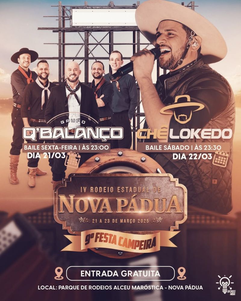 IV RODEIO ESTADUAL DE NOVA PÁDUA E 9ª FESTA CAMPEIRA - Eventos - Descubra Nova Pádua